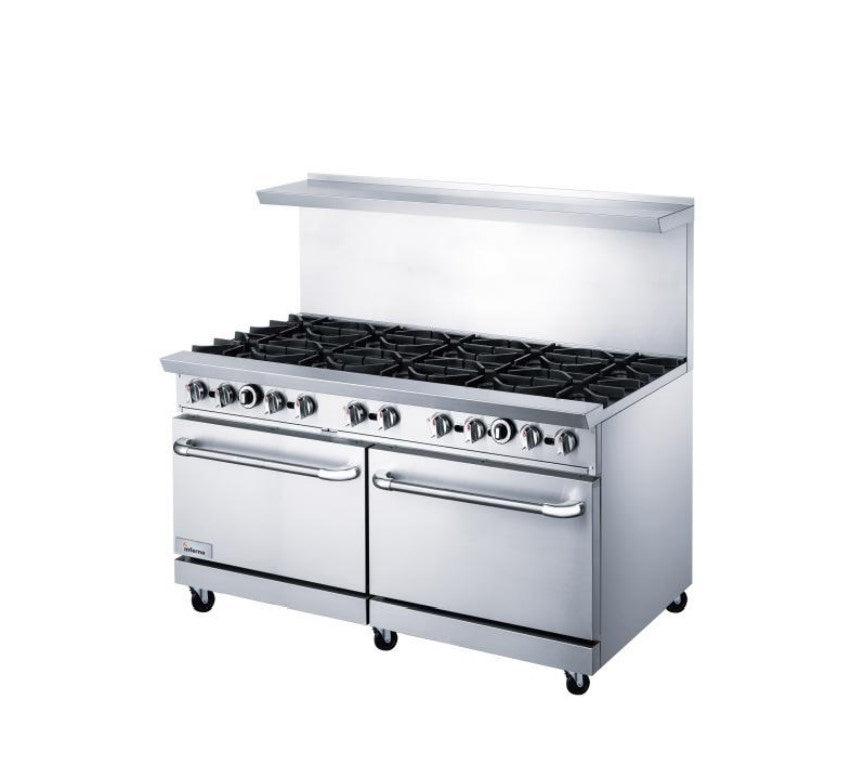 60" Restaurant Gas Range with 10 open burners — Kitchen Equipped