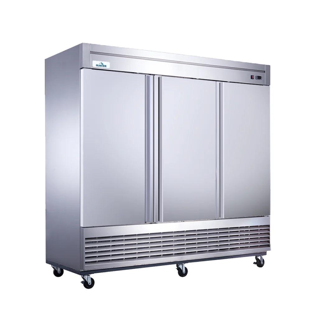 Glacier GF-3 82" Bottom Mount Solid 3-Door Reach-In Freezer — Kitchen Equipped