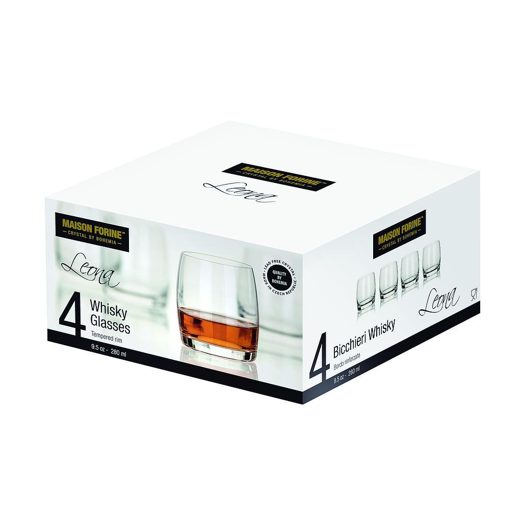 Maison Forine - Leona Crystalline 280 Ml Whisky Glass 4/ Case — Kitchen ...